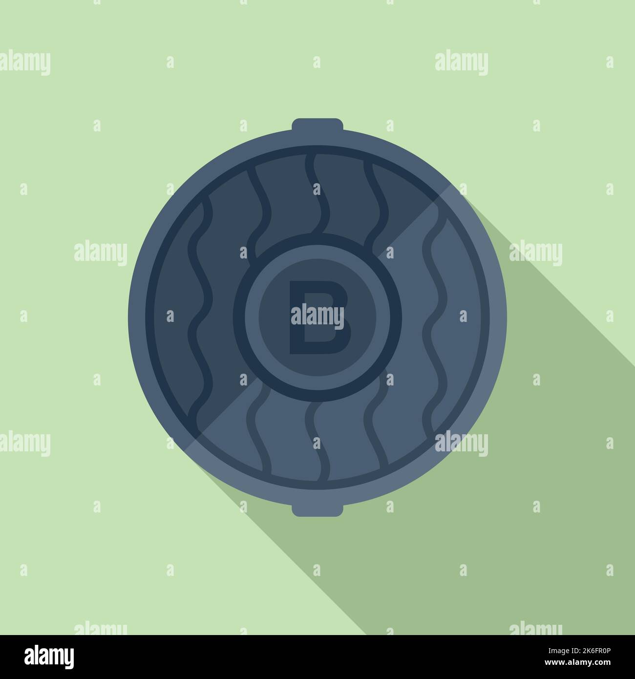 Construction manhole icon flat vector. City road. Urban plate Stock ...