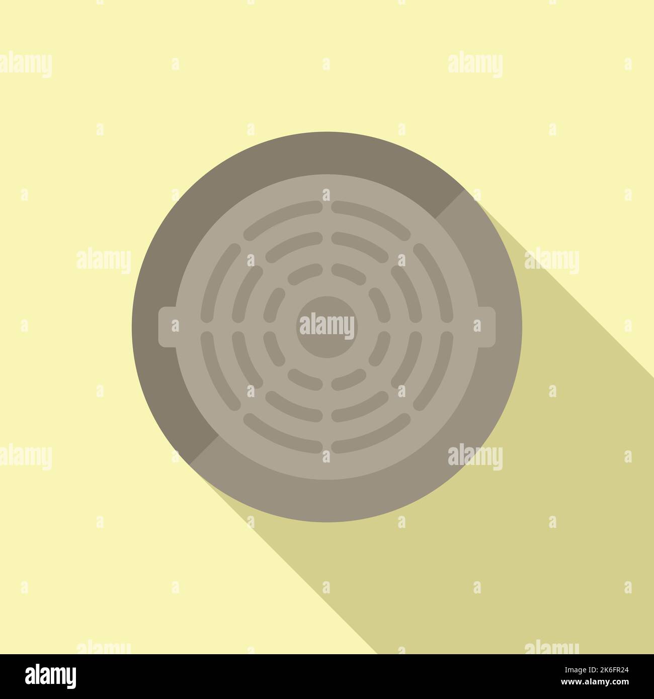 Gutter manhole icon flat vector. City road. Drainage sewage Stock ...