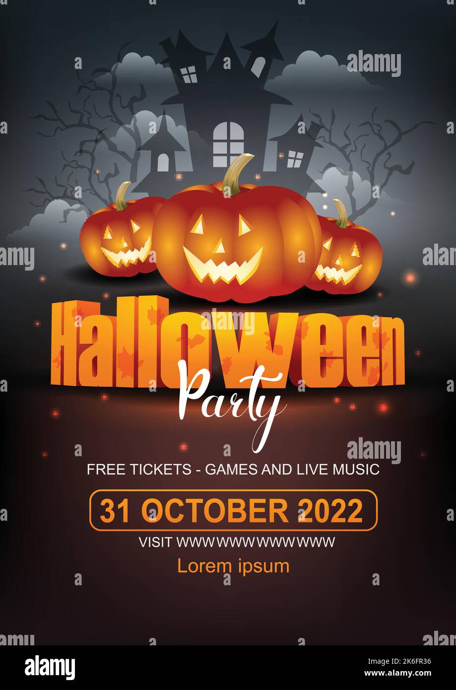 happy Halloween party poster. vector illustration design Stock Vector ...