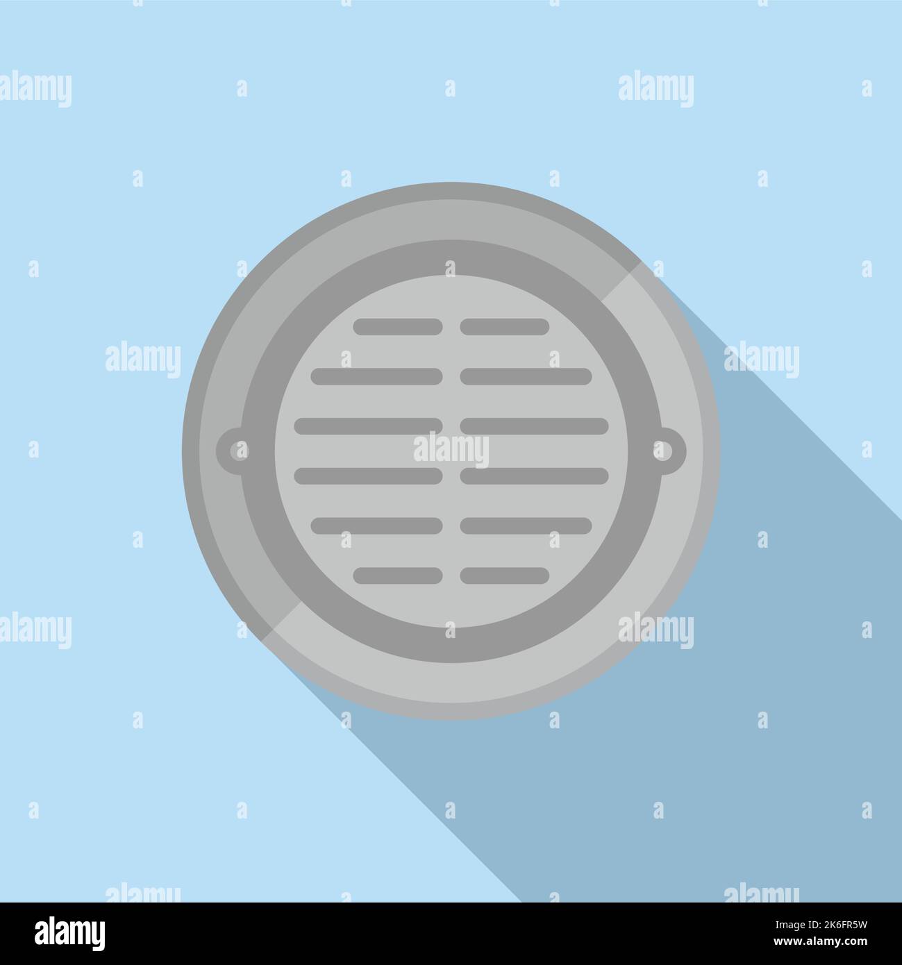 Circle manhole icon flat vector. City road. Metal steel Stock Vector ...