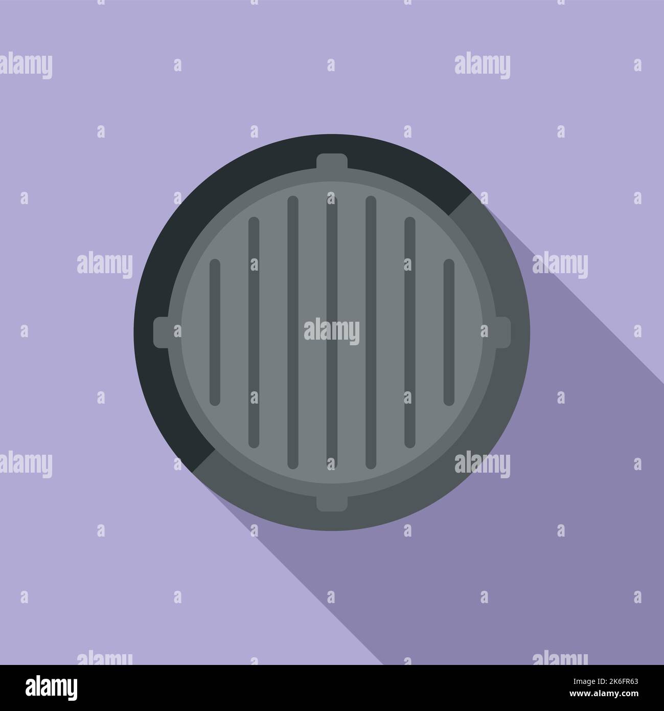 Pit manhole icon flat vector. City road. Underground metal Stock Vector ...