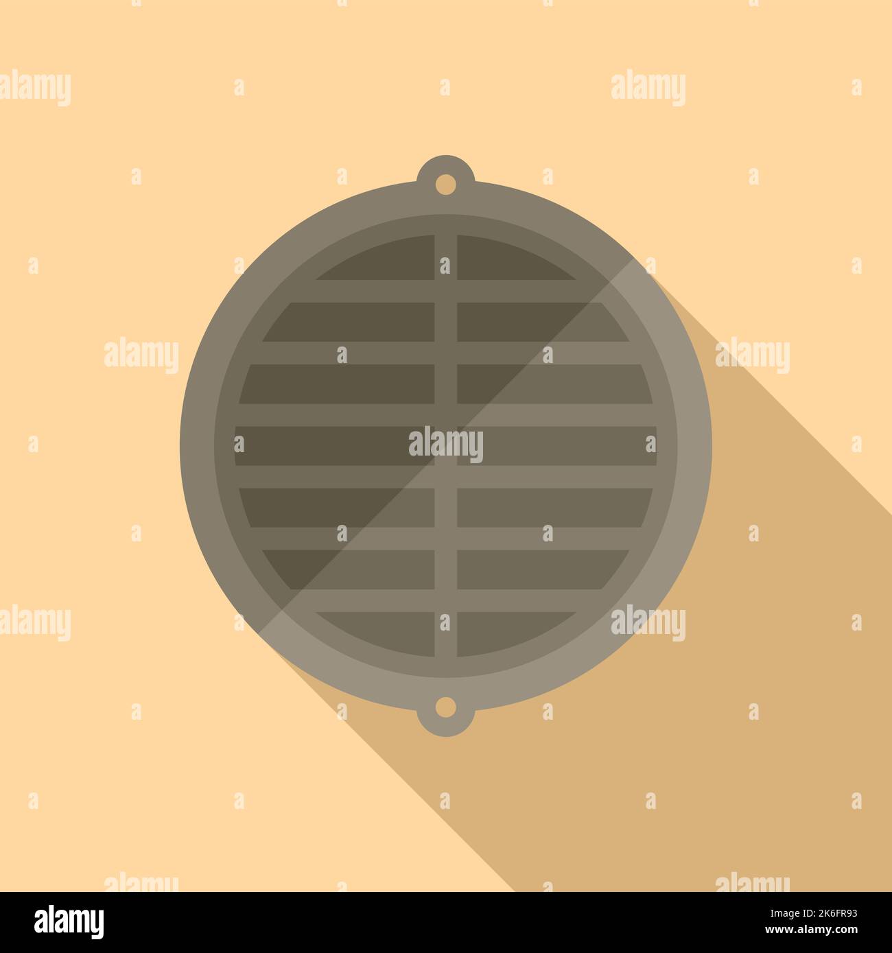 Drain manhole icon flat vector. City road. Pit circle Stock Vector ...