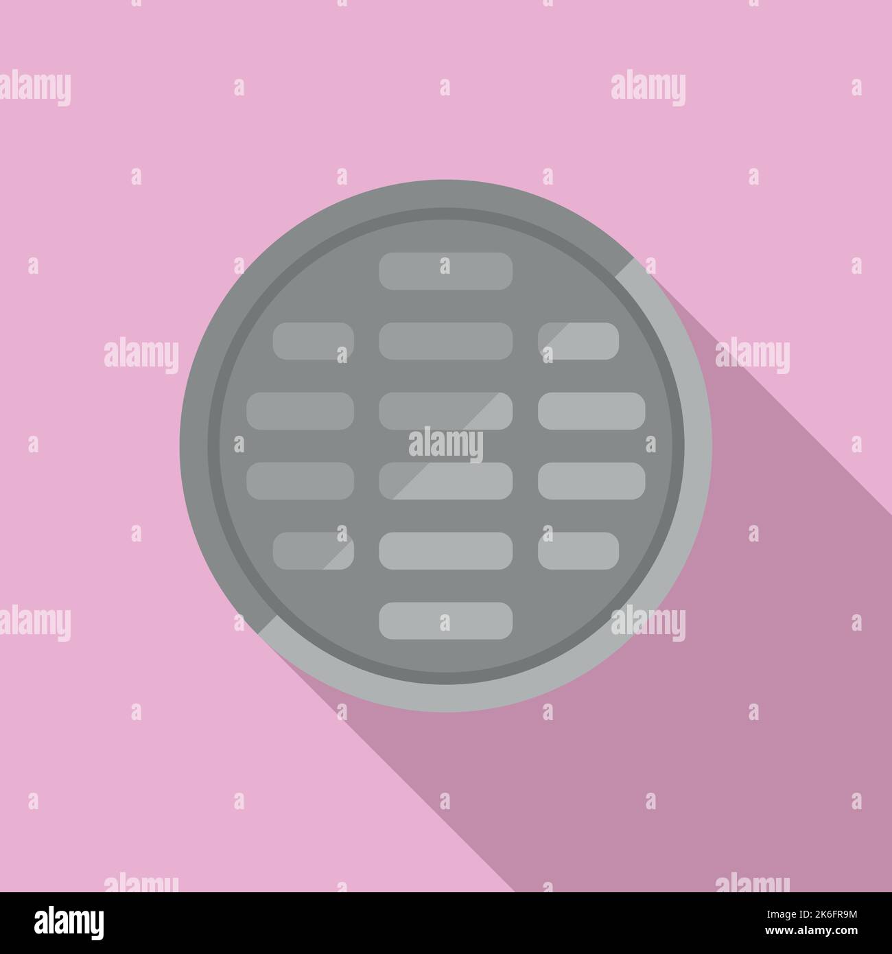Metallic manhole icon flat vector. City road. Metal steel Stock Vector ...