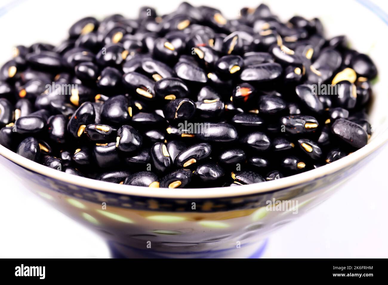 bowl with Chinese black soybeans in a closeup Stock Photo - Alamy