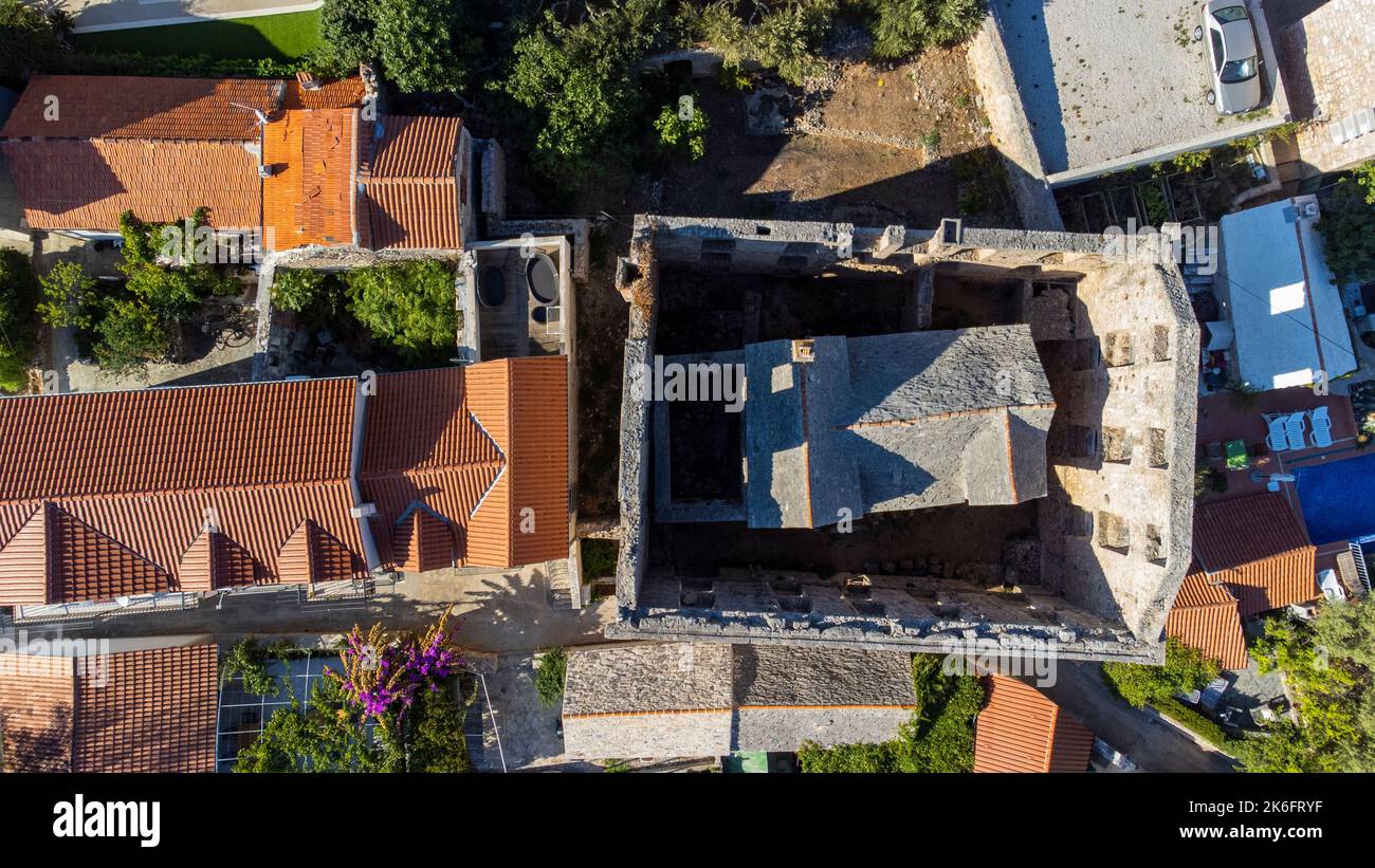 Aerial photo taken on September 6, 2022 shows a house in a house in Bol ...