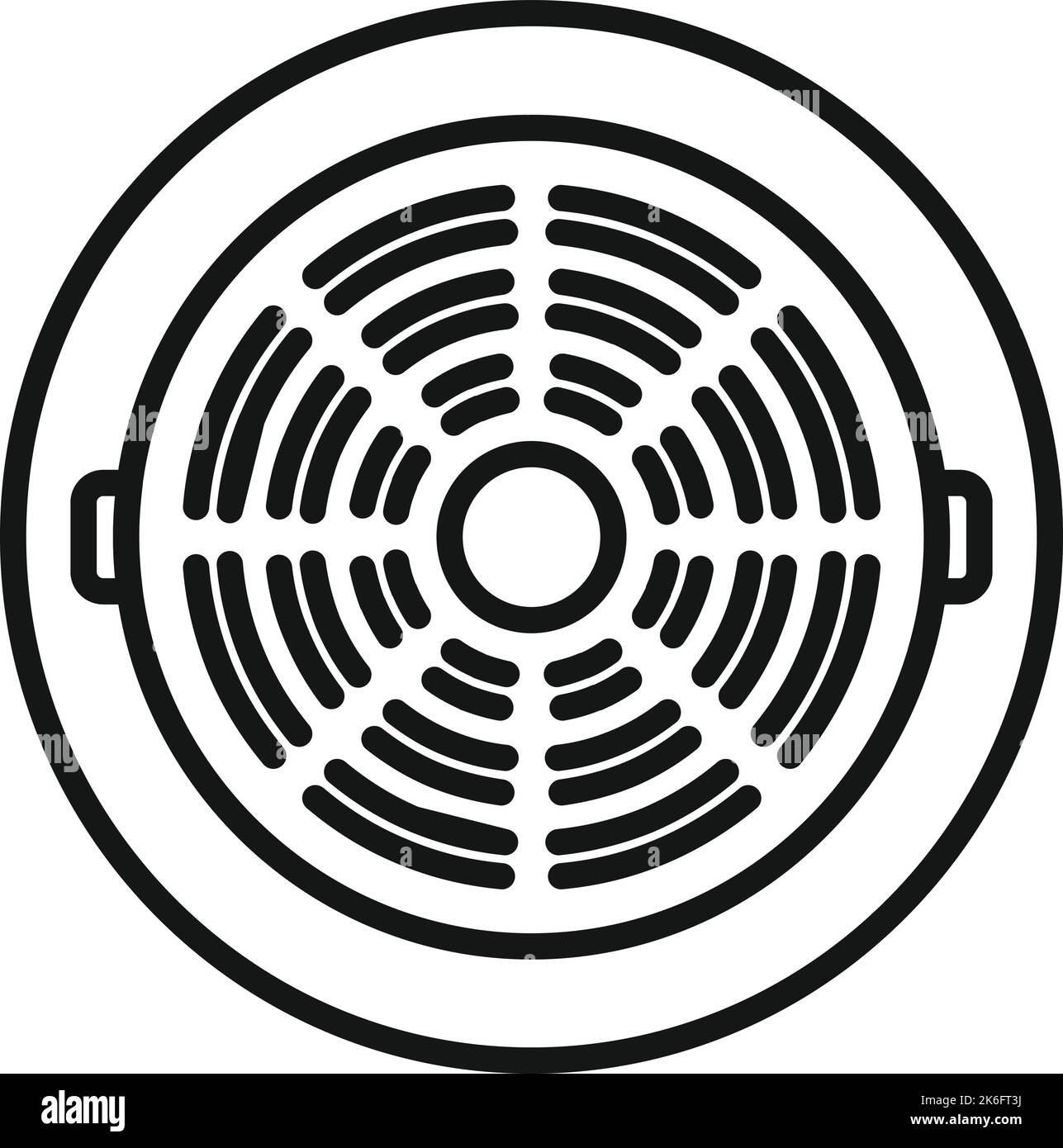 Sewerage manhole icon outline vector. City road. Circle metal Stock ...