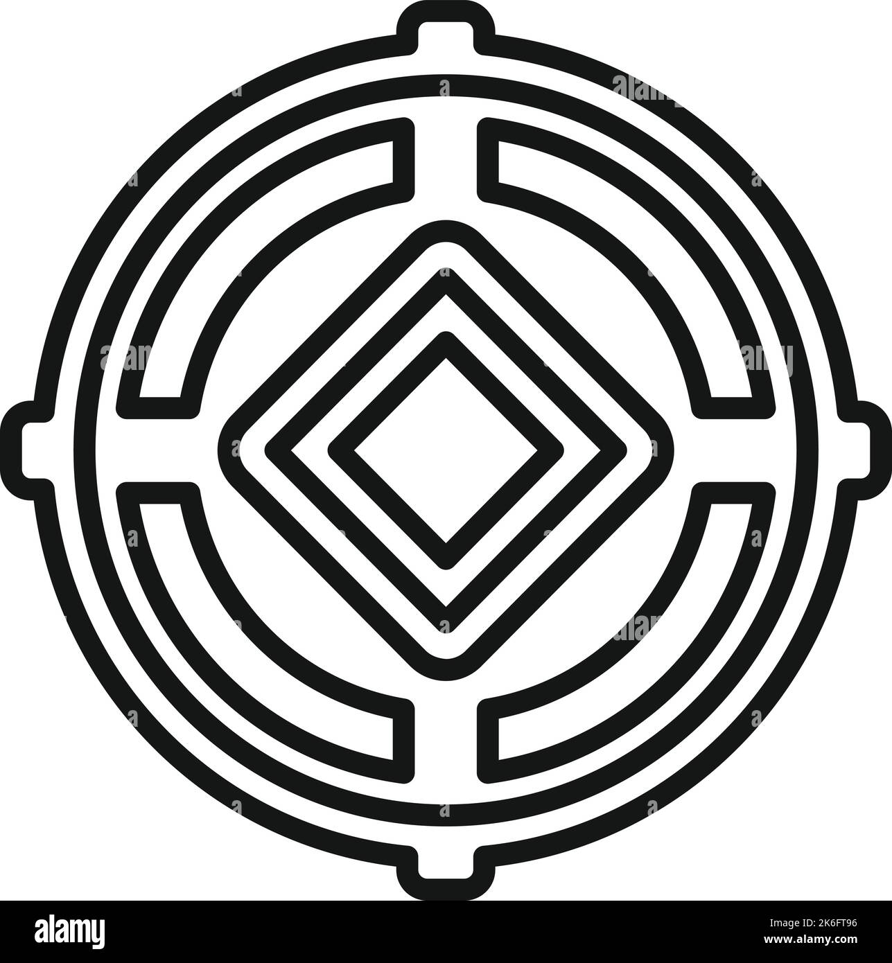 Old manhole icon outline vector. Sewer lid. Circle metal Stock Vector ...