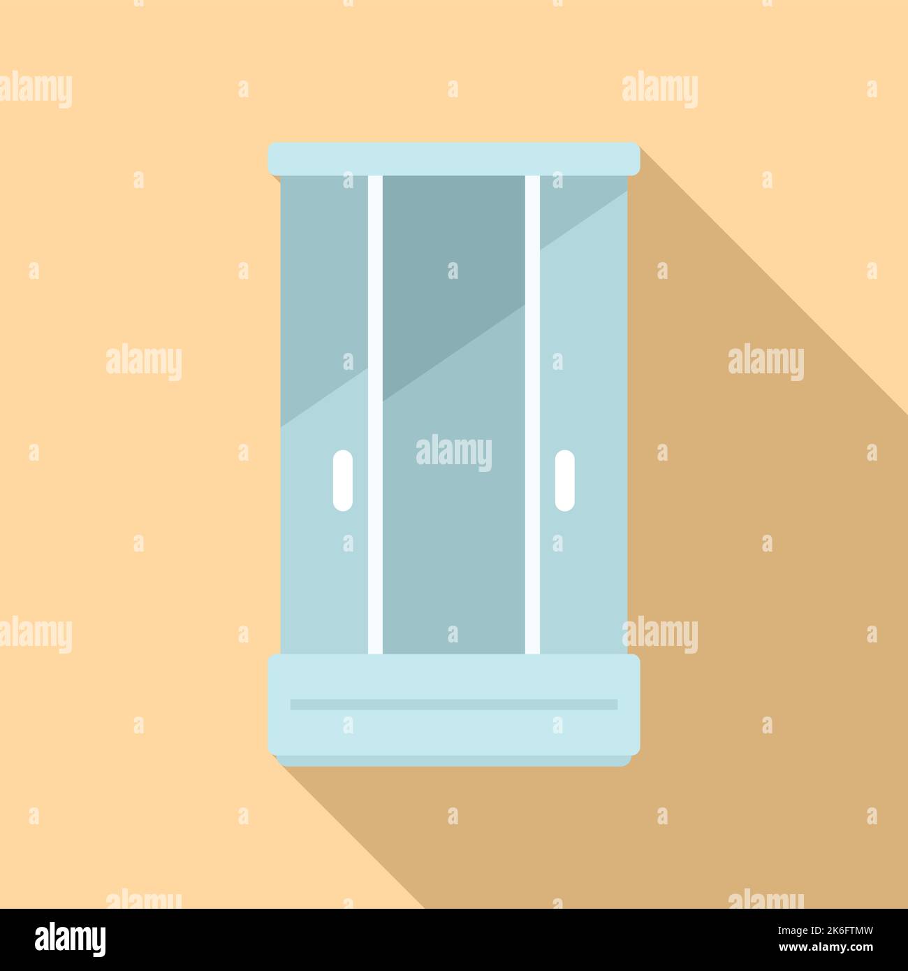 Hygiene shower cabin icon flat vector. Stall cabin. Interior furniture ...