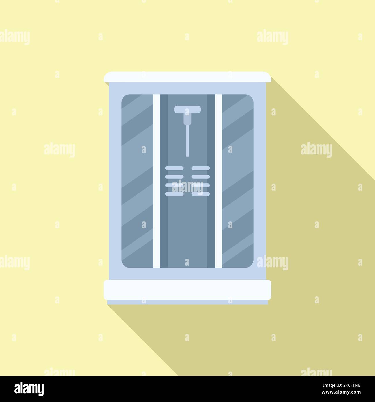 Compact cabin icon flat vector. Shower glass. Door bathroom Stock ...