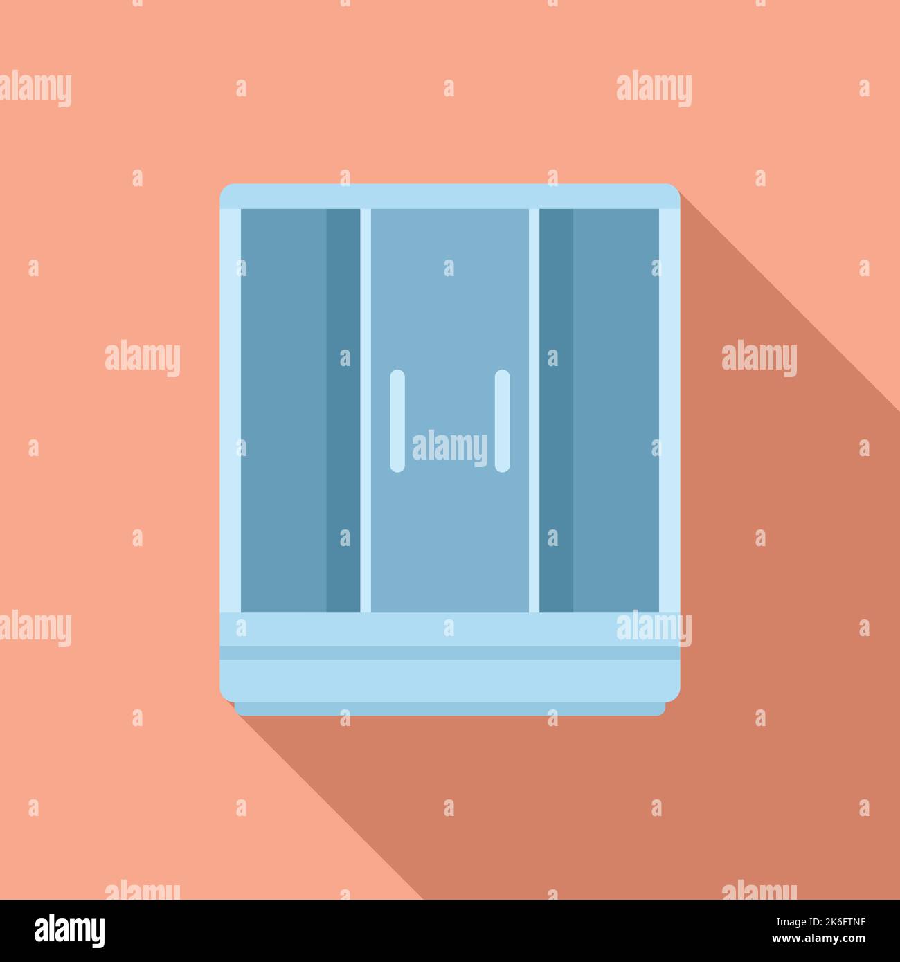 Domestic shower cabin icon flat vector. Room bath. Water interior Stock ...