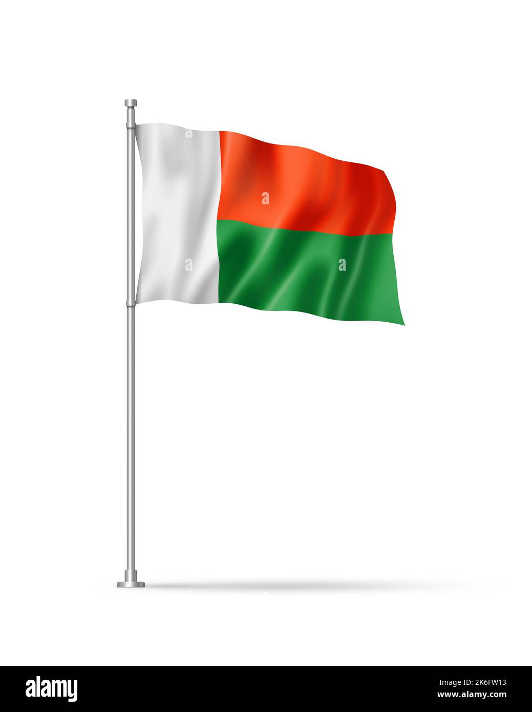 Madagascar flag, 3D illustration, isolated on white Stock Photo - Alamy