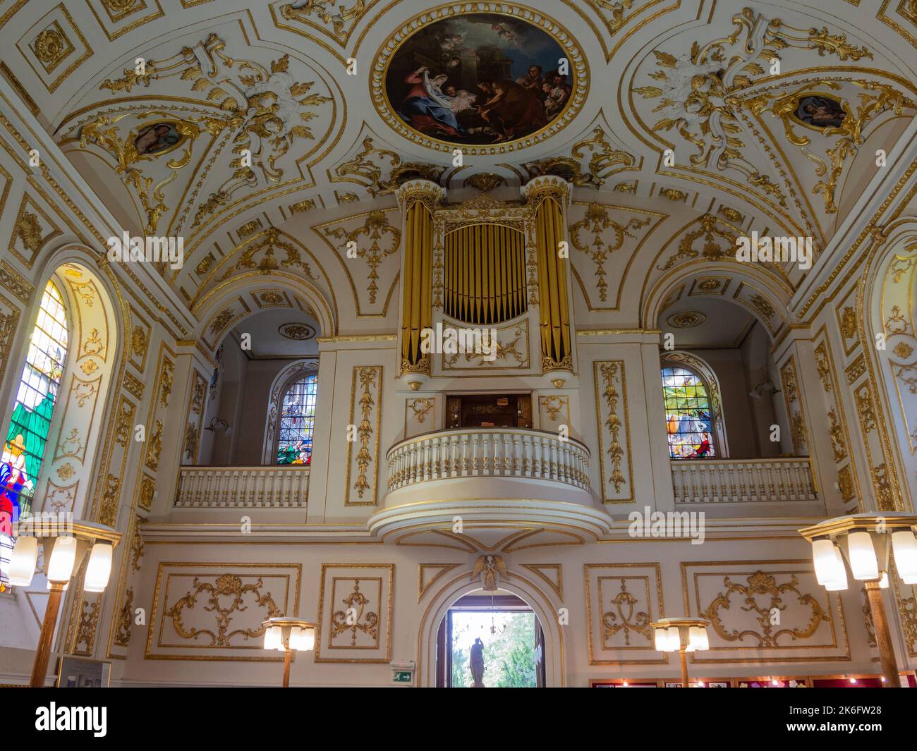 The interior of the church of St Michael and All Angels, Great Witley ...