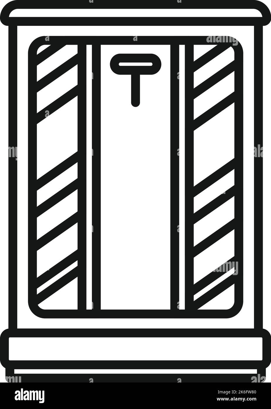 Shower stall icon outline vector. Glass cabin. Door cubicle Stock ...