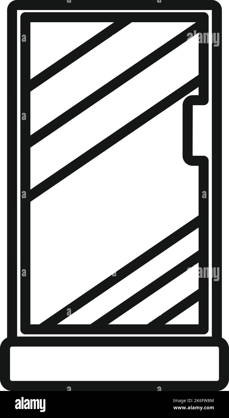 Water shower cabin icon outline vector. Glass stall. Domestic bath ...