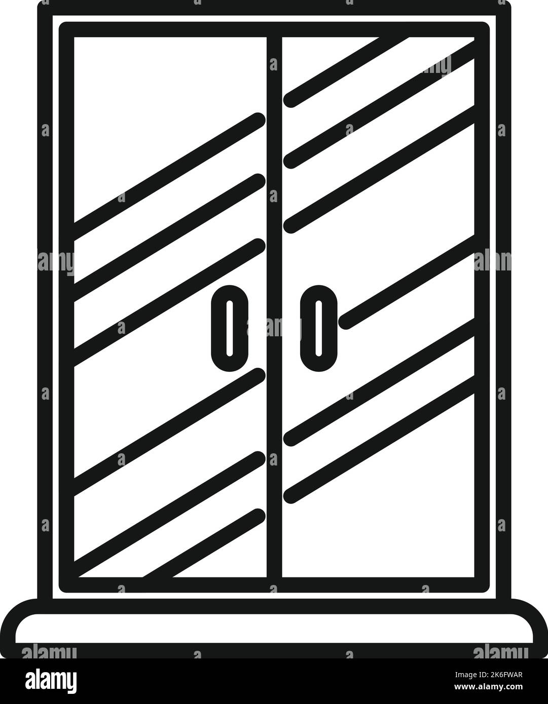 Compact cabin icon outline vector. Shower glass. Door bathroom Stock ...