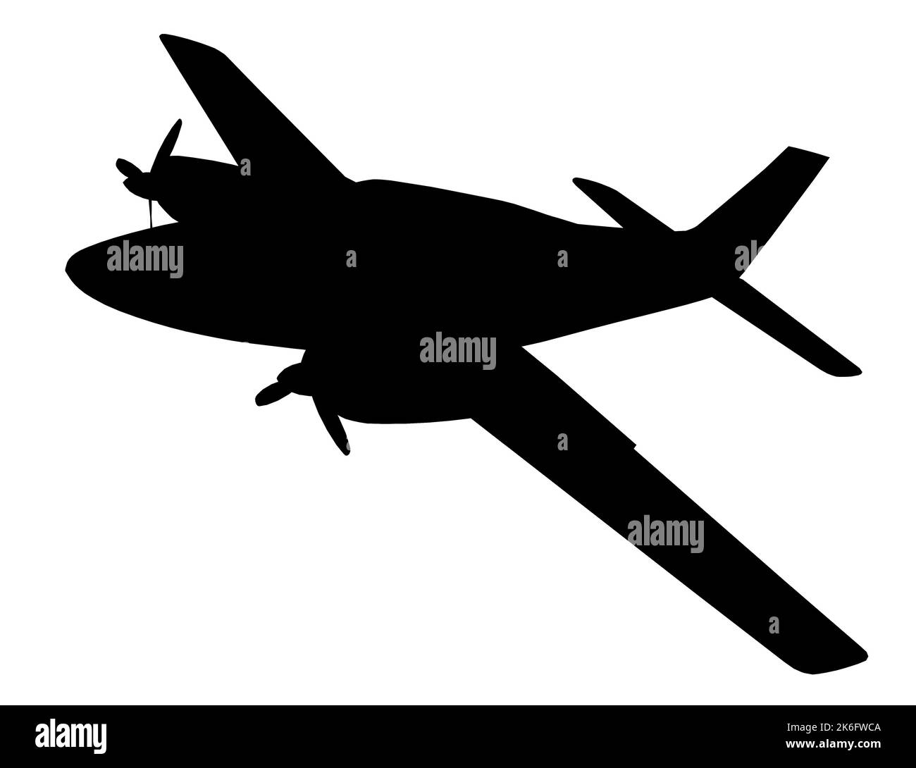 Silhouette with a twin engine commercial aircraft Stock Photo - Alamy