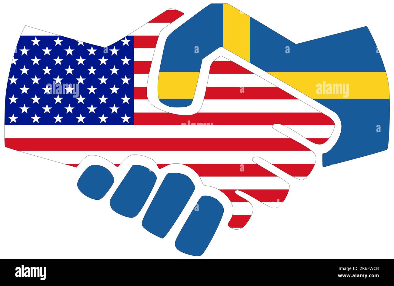 USA - Sweden : Handshake, symbol of agreement or friendship Stock Photo ...