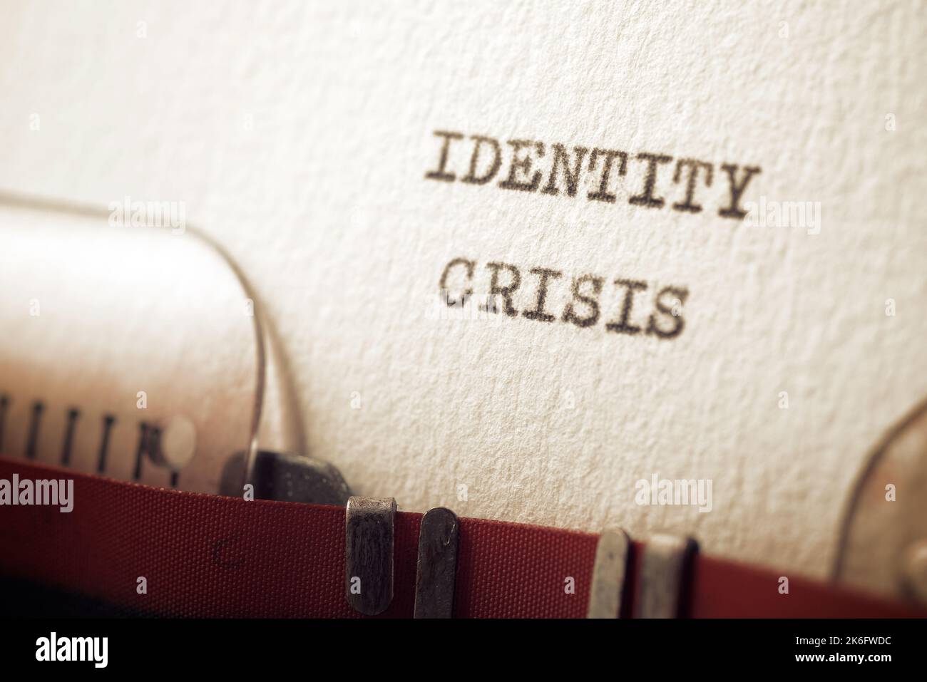 Identity crisis text written with a typewriter Stock Photo - Alamy