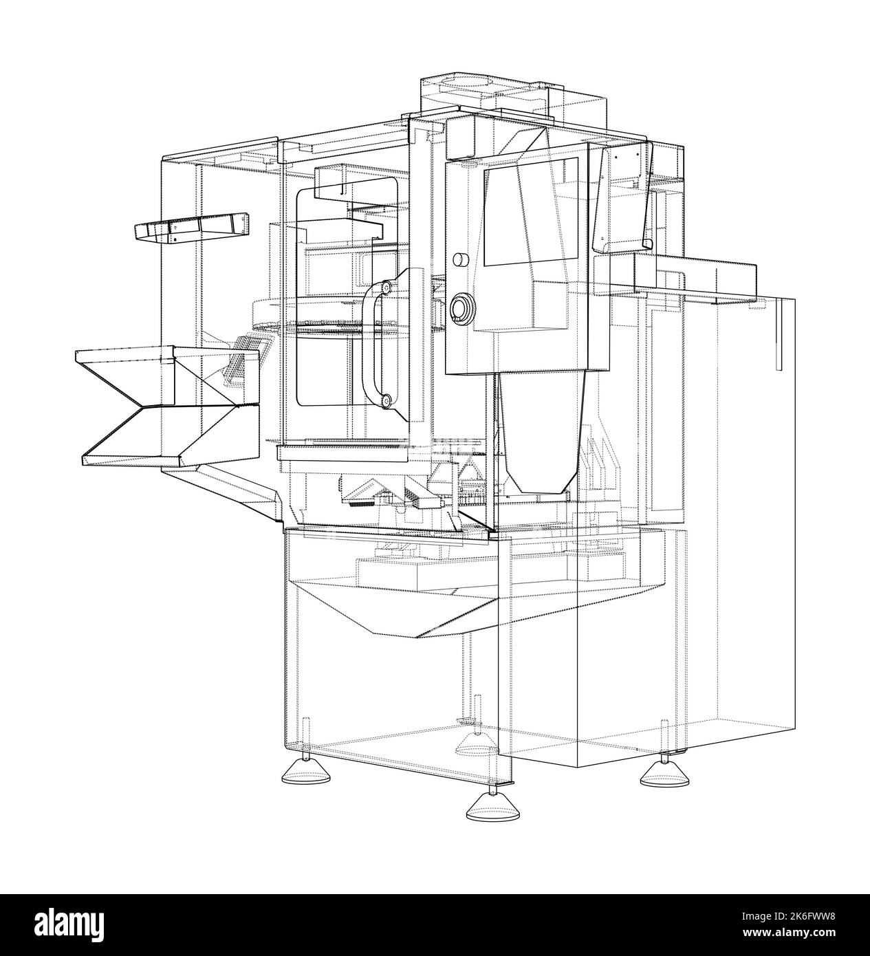 Metalworking CNC milling machine. Vector Stock Vector Image & Art - Alamy