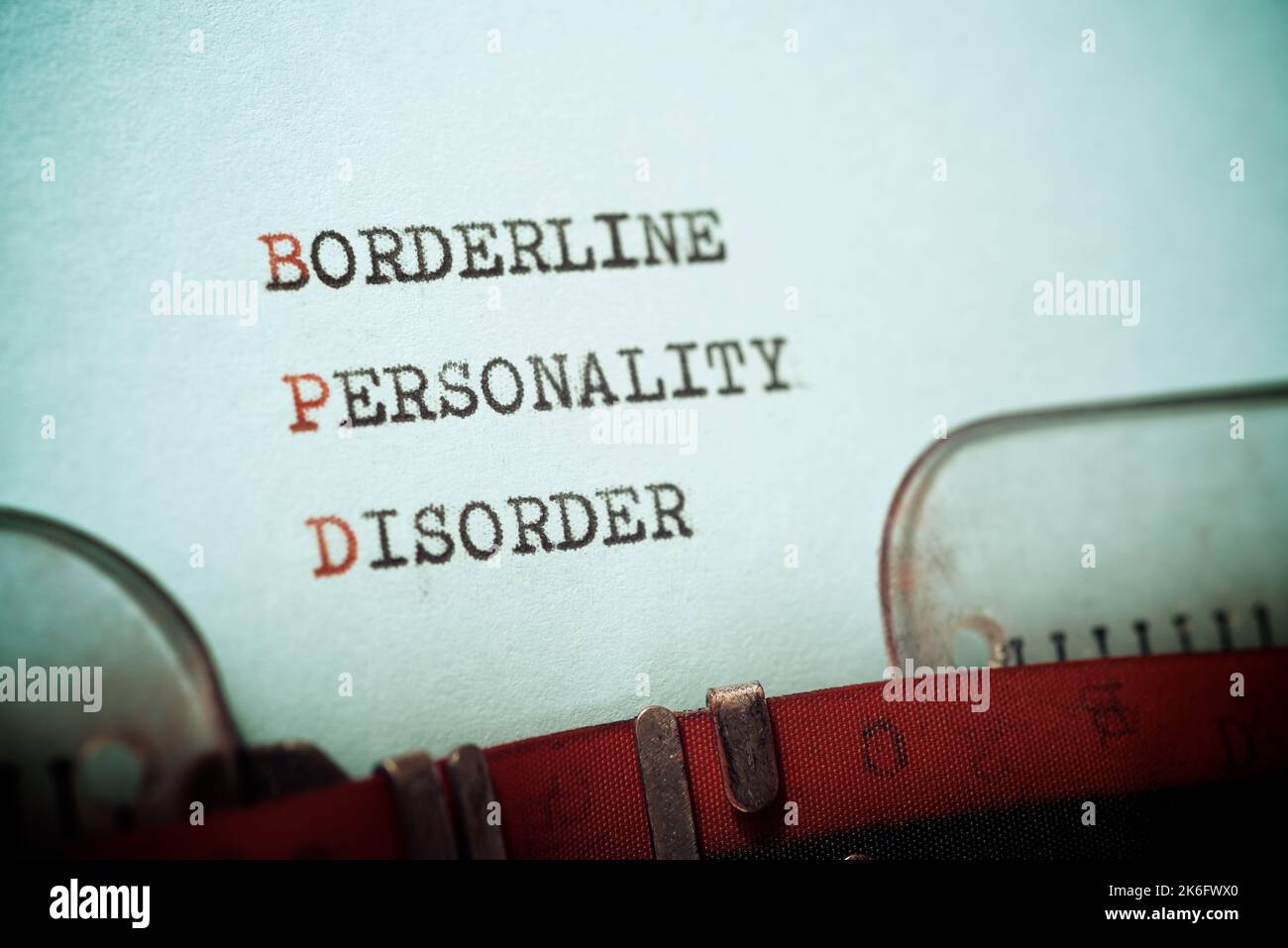 Borderline personality disorder text written with a typewriter Stock ...