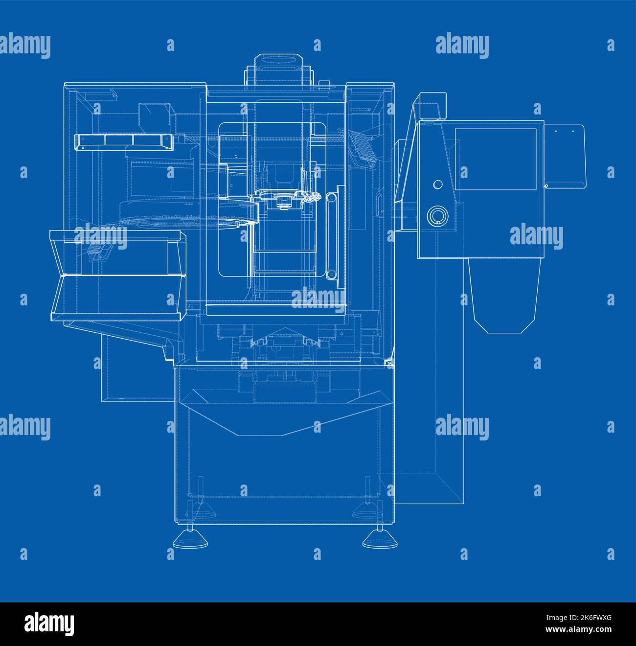Metalworking CNC milling machine. Vector Stock Vector Image & Art - Alamy
