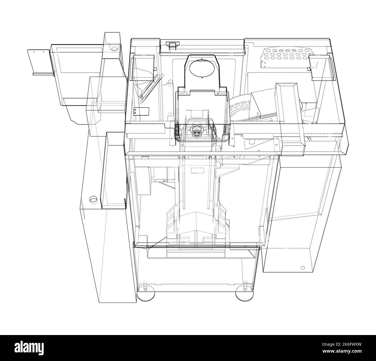 Metalworking CNC milling machine. Vector Stock Vector Image & Art - Alamy
