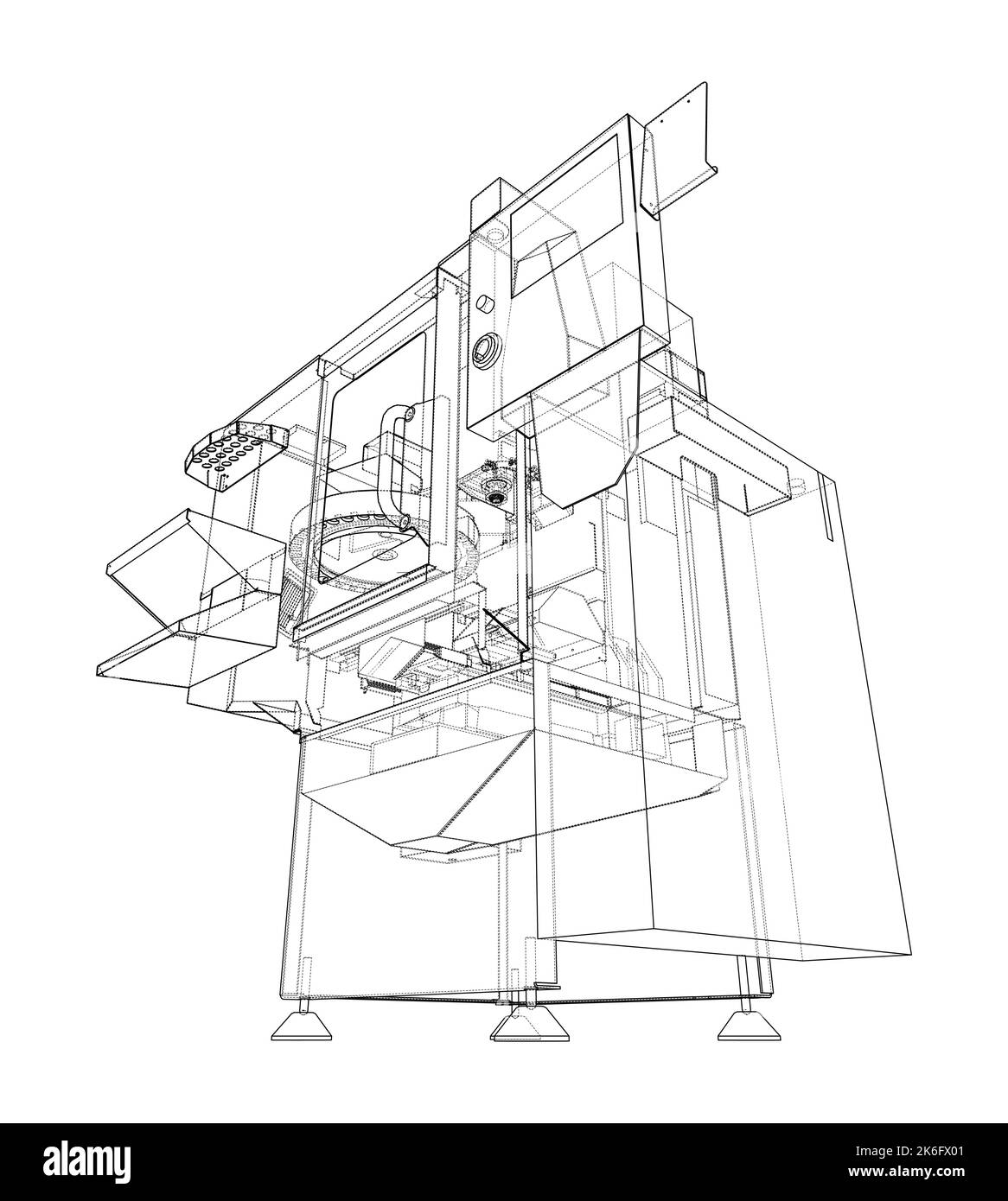 Metalworking CNC milling machine. Vector Stock Vector Image & Art - Alamy
