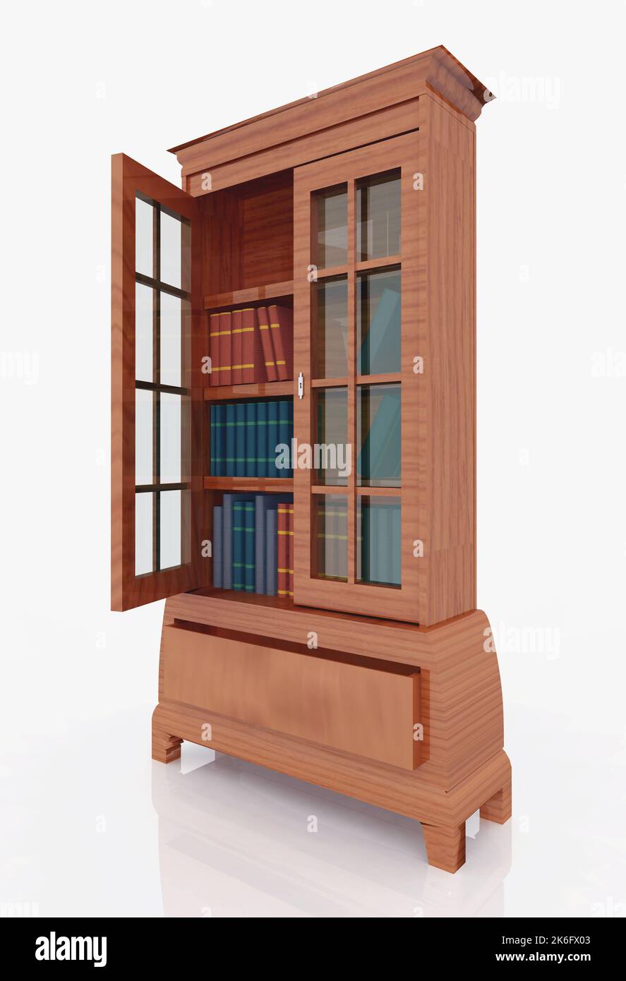 Bookcase against a white background Stock Photo - Alamy