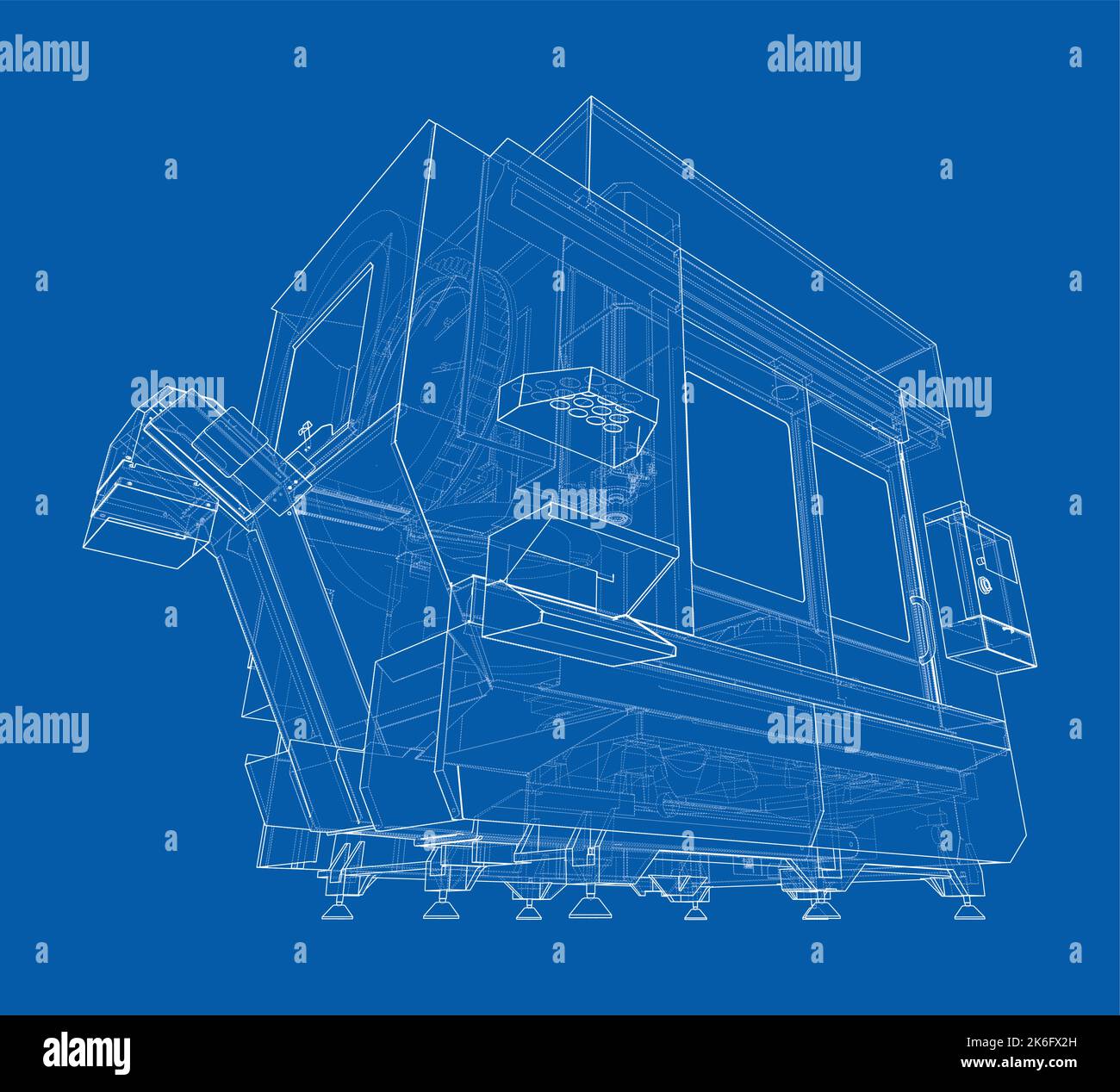 Metalworking CNC milling machine. Vector Stock Vector Image & Art - Alamy