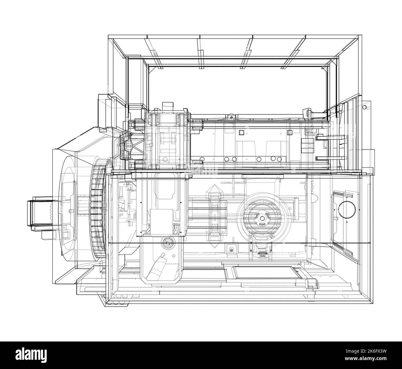 Metalworking CNC milling machine. Vector Stock Vector Image & Art - Alamy