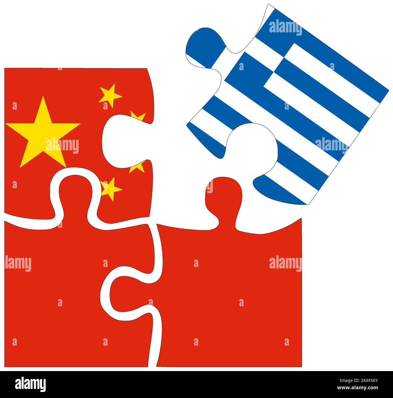 China - Greece : puzzle shapes with flags, symbol of agreement or ...