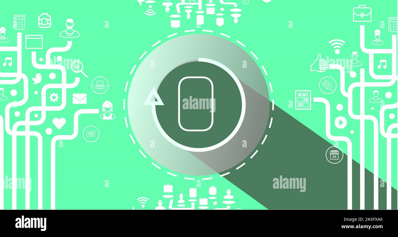 Illustration of 0 number in circle with loading arrow and application ...