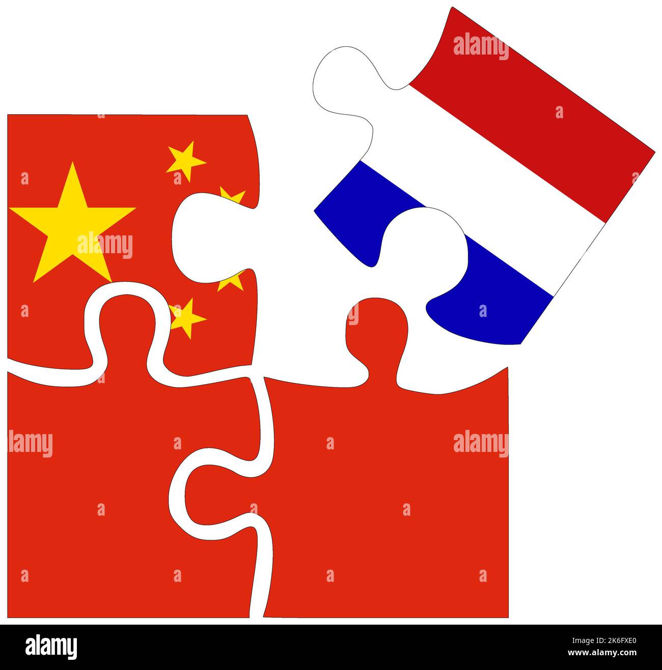China - Netherlands : puzzle shapes with flags, symbol of agreement or friendship Stock Photo ...
