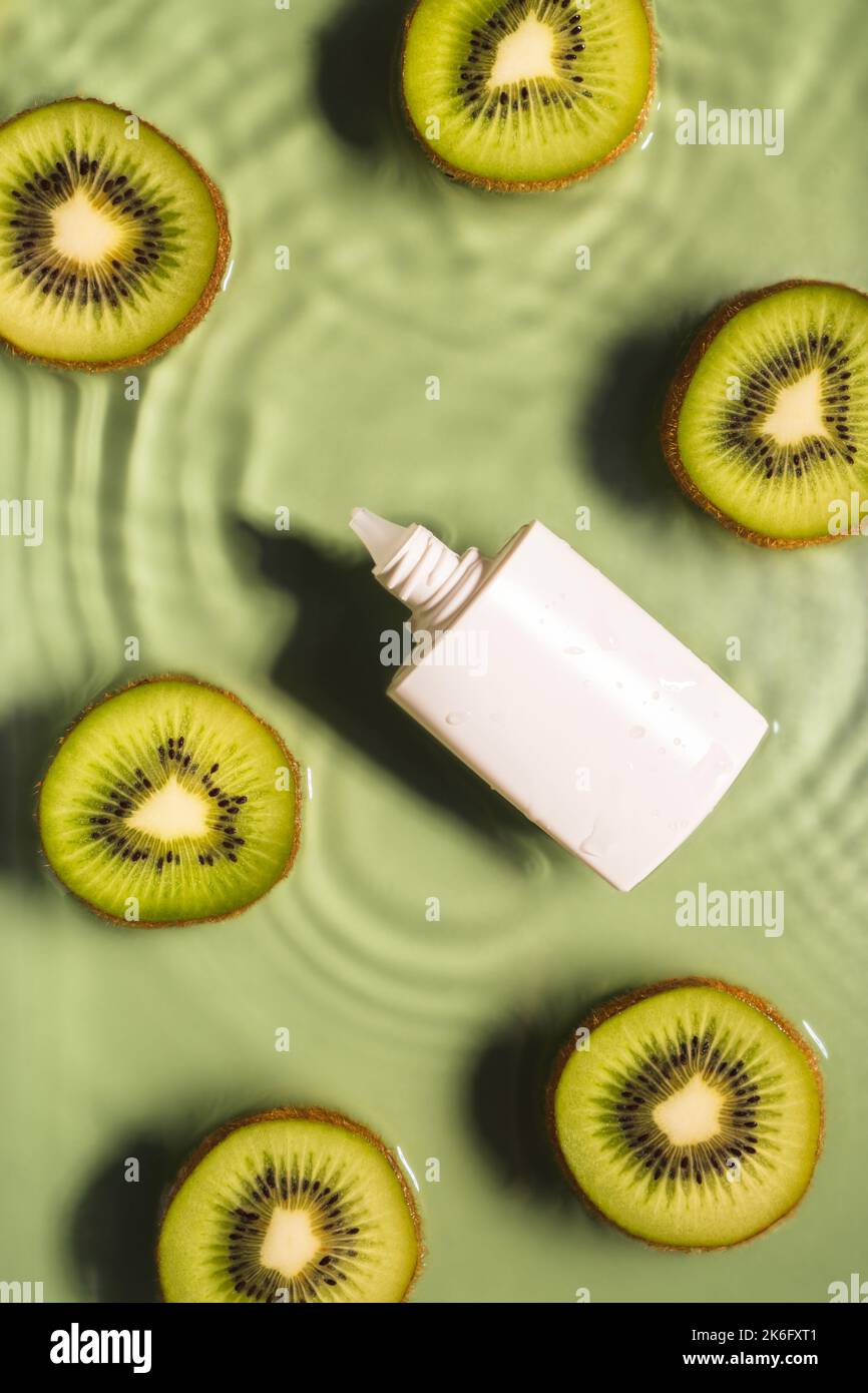 White beauty product sunscreen cream vial tube bottle in transparent ...