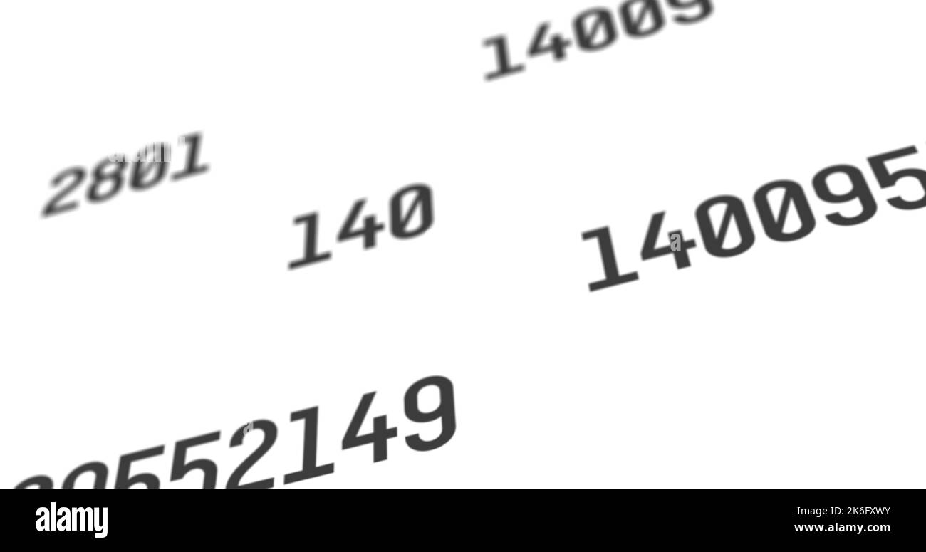 Illustration of multiple numbers against white background, copy space Stock Photo - Alamy