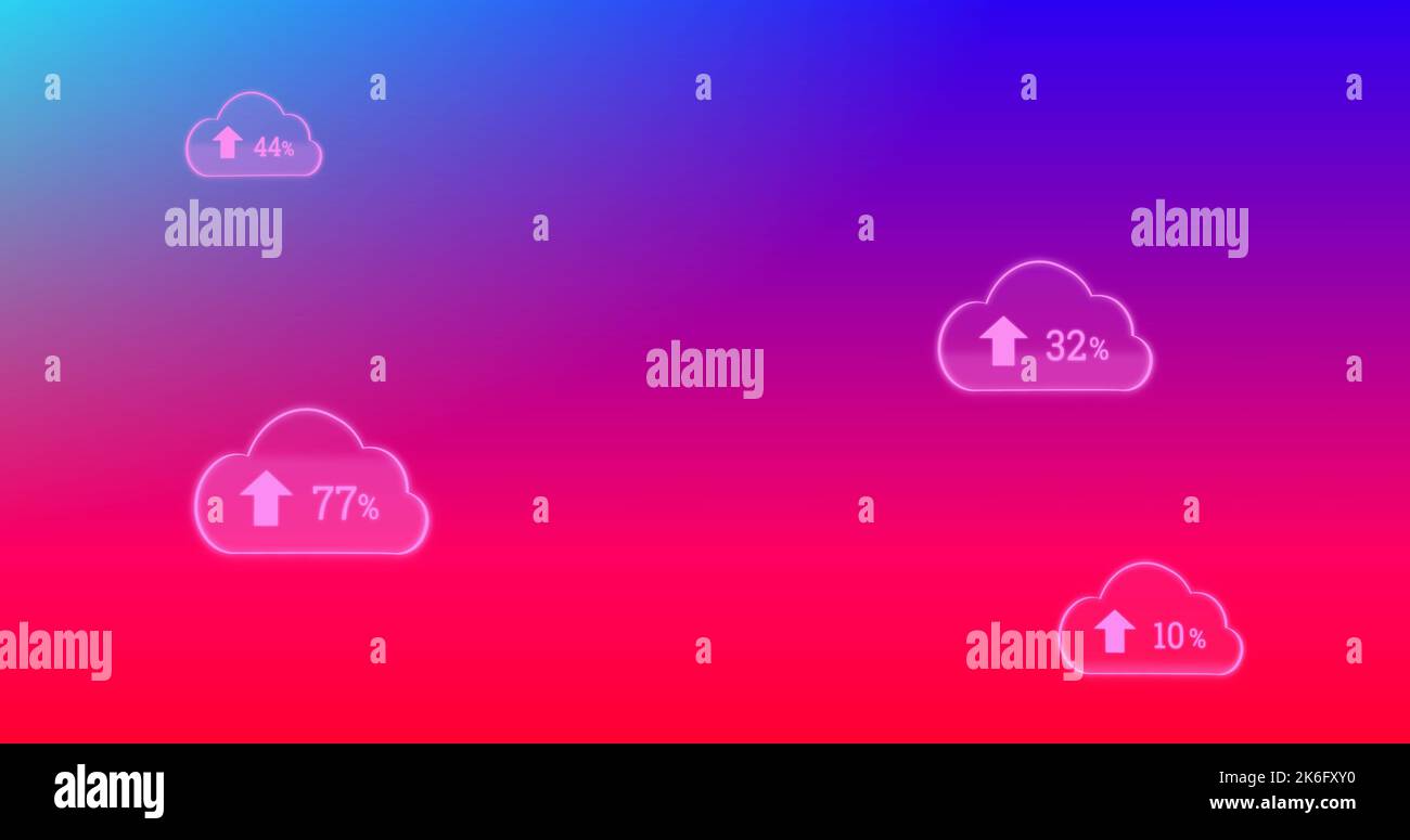 Illustration of multiple numbers with arrows and percentage signs in ...