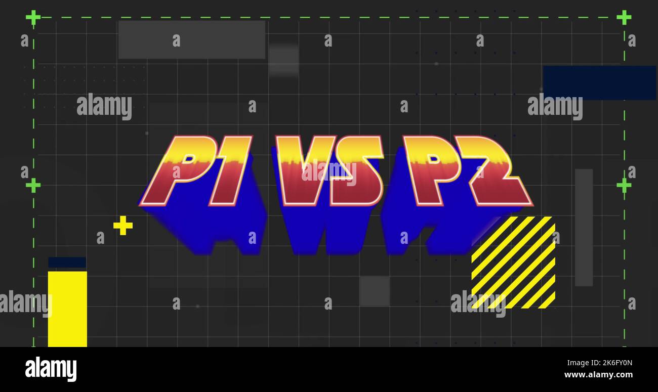 Illustration of p1 vs p2 text in view finder with geometric shape ...