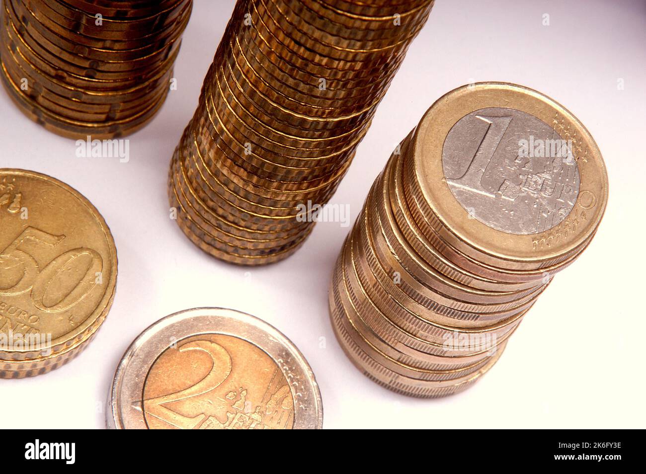 Pile of different euro coins Stock Photo - Alamy