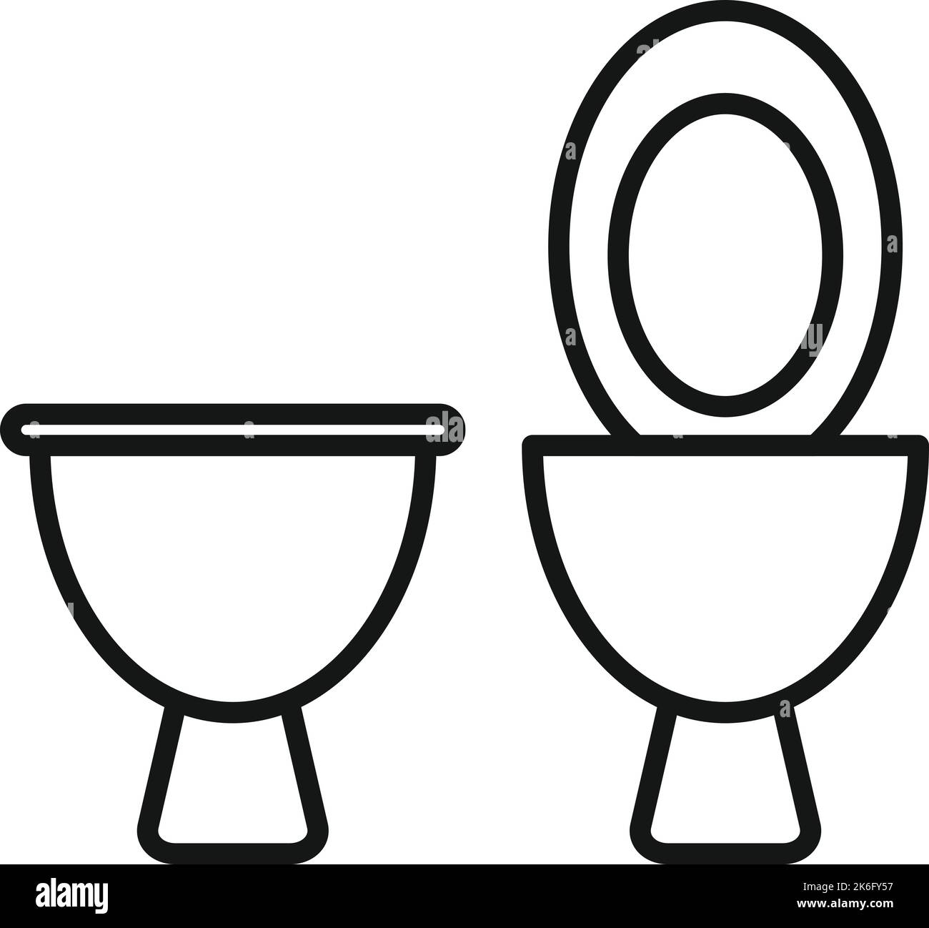 Close open toilet icon outline vector. Wc restroom. Gender room Stock ...