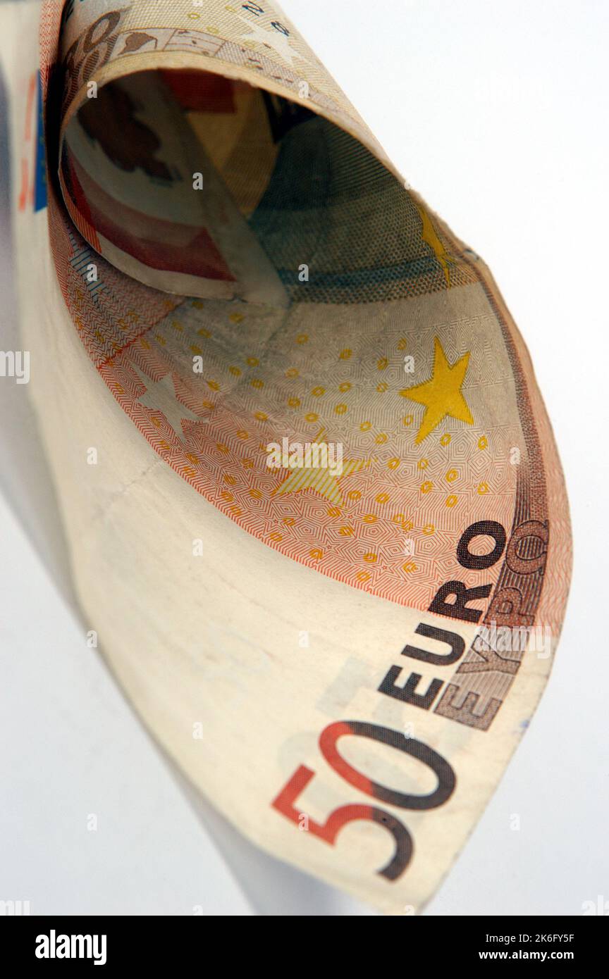 Detail of rolled 50 euro bill Stock Photo - Alamy