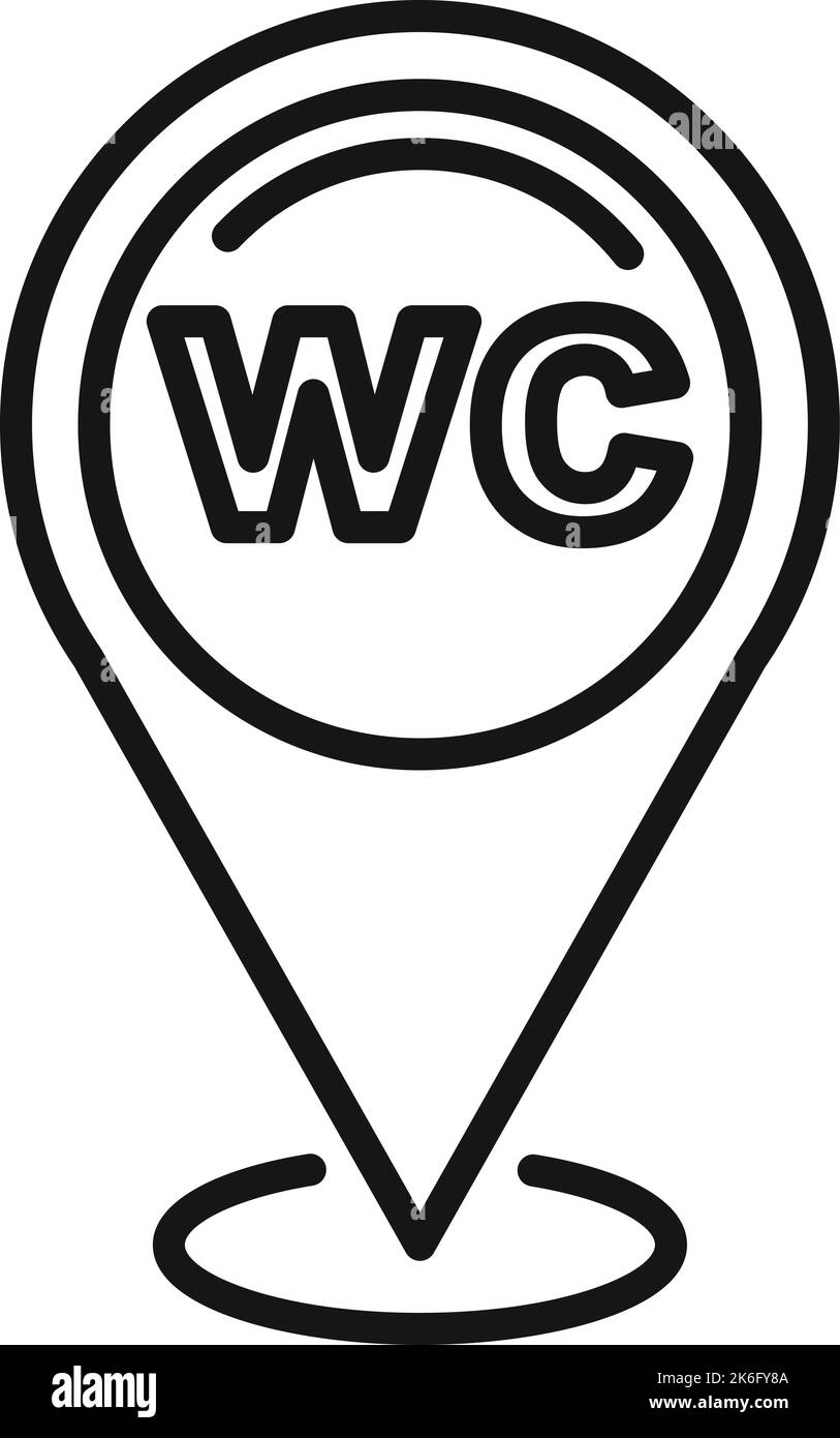 Wc location icon outline vector. Public toilet. Public room Stock ...