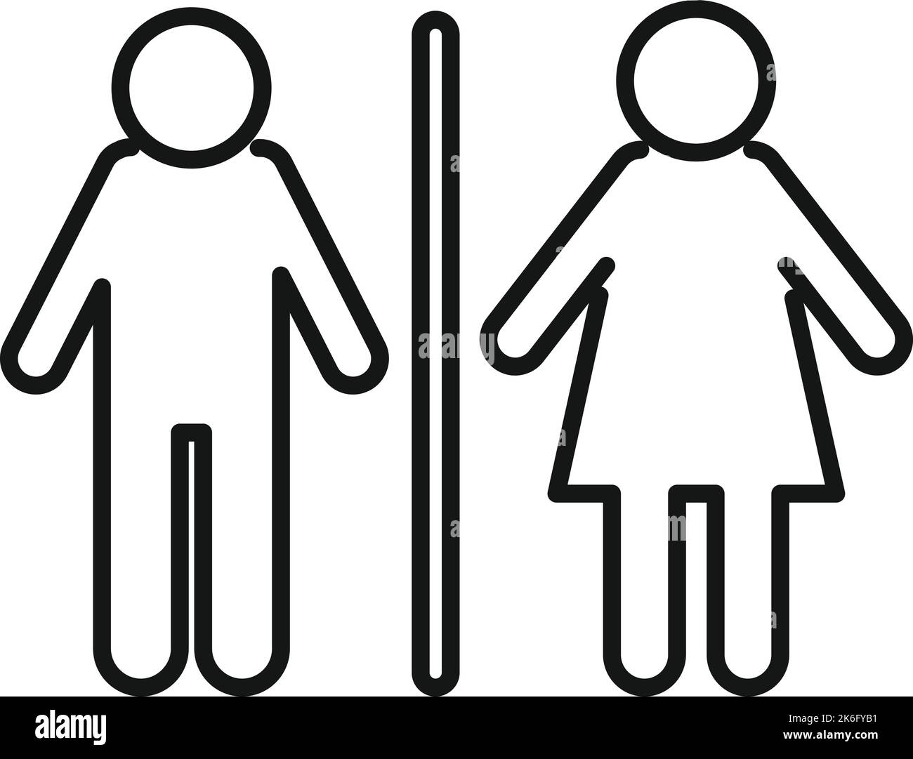 Public wc icon outline vector. Toilet room. Male and female Stock ...