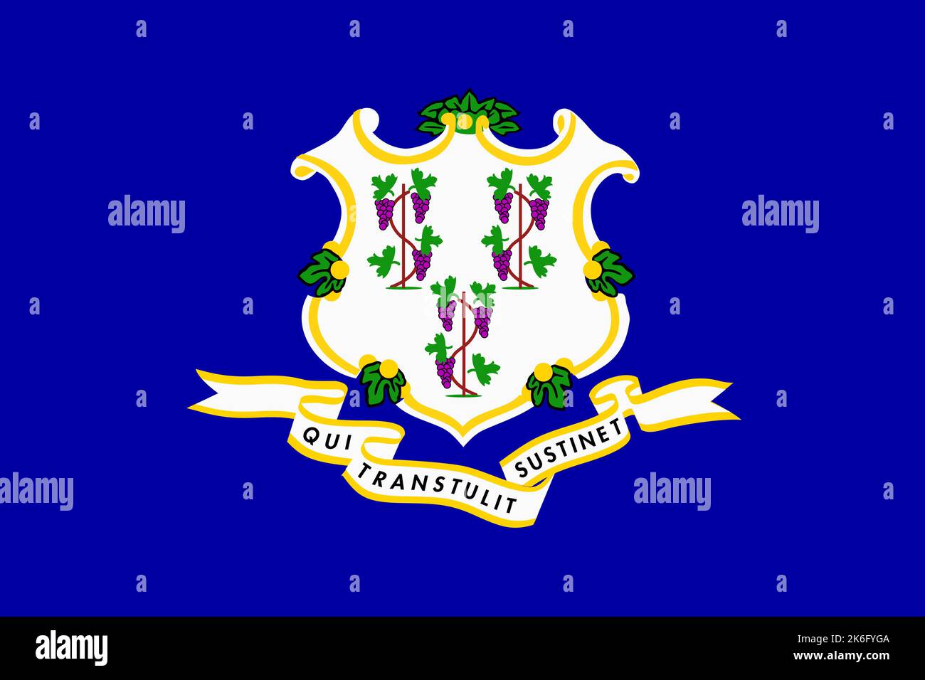 Flag of Connecticut. Banner and patriotic symbol. Official colors. Flat ...