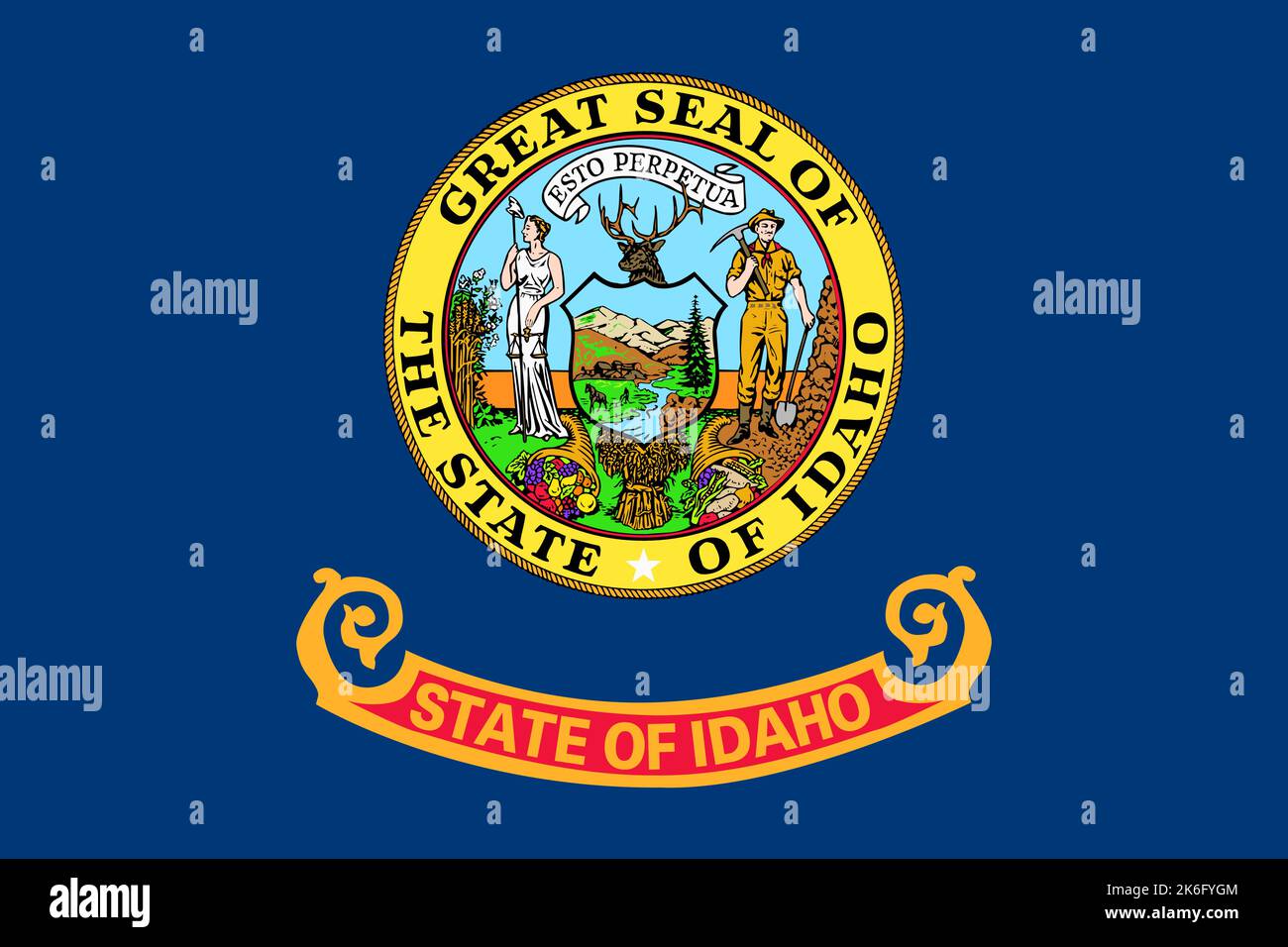 Flag of Idaho. Banner and patriotic symbol. Official colors. Flat ...
