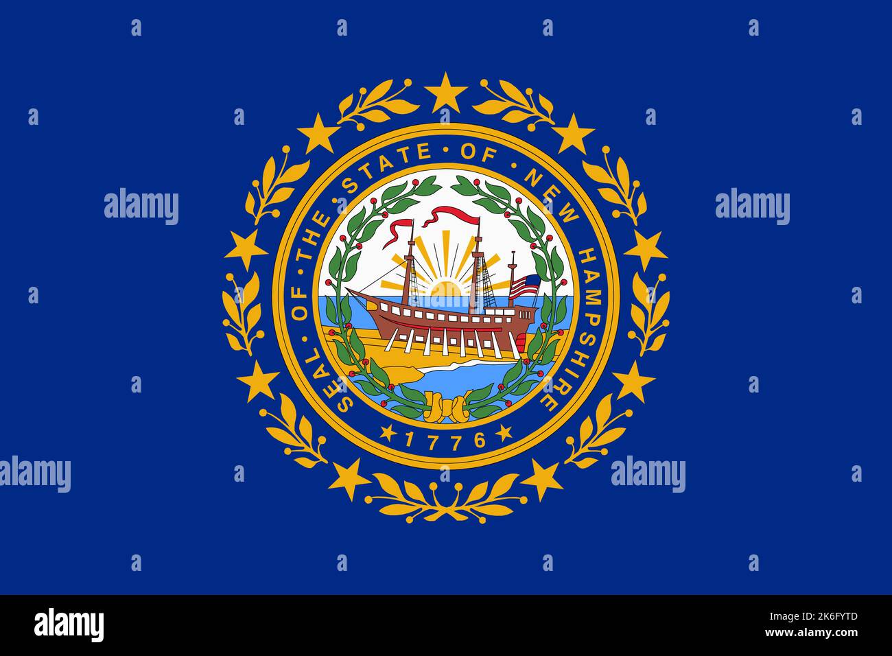 Flag of New Hampshire. Banner and patriotic symbol. Official colors ...