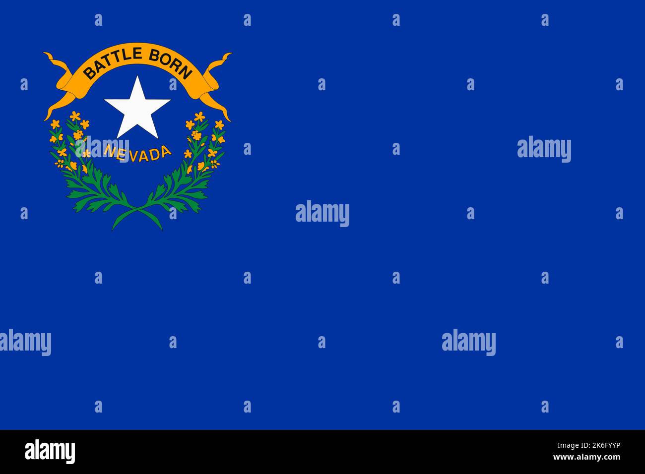Flag of Nevada. Banner and patriotic symbol. Official colors. Flat ...