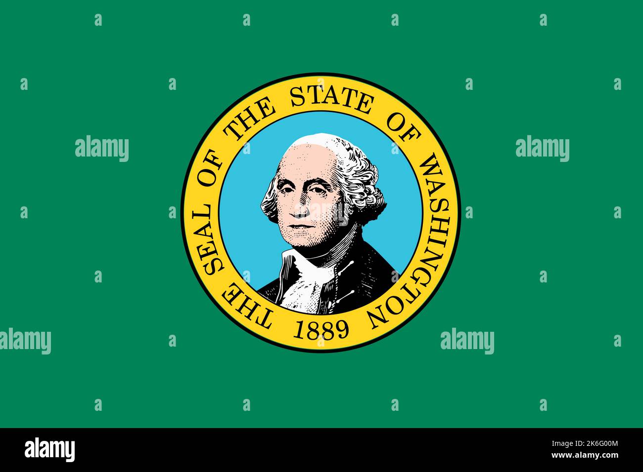 Flag of Washington. Banner and patriotic symbol. Official colors. Flat ...