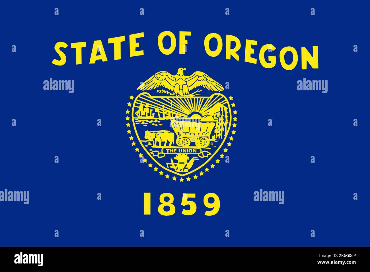 Flag of Oregon. Banner and patriotic symbol. Official colors. Flat ...