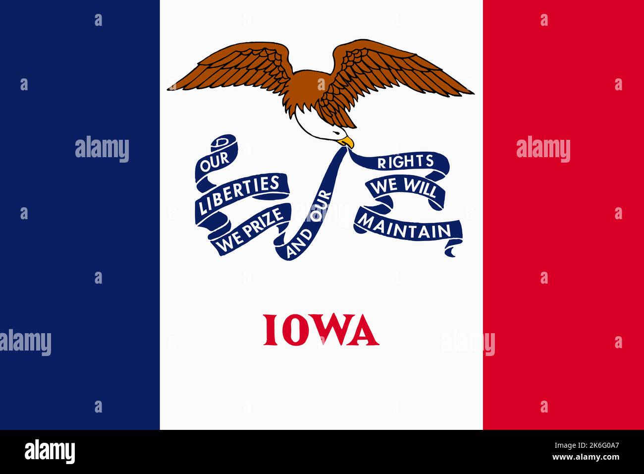 Flag of Iowa. Banner and patriotic symbol. Official colors. Flat vector ...