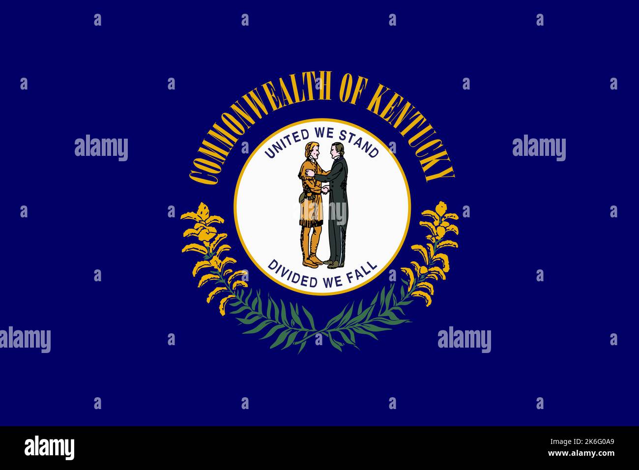 Flag of Kentucky. Banner and patriotic symbol. Official colors. Flat ...